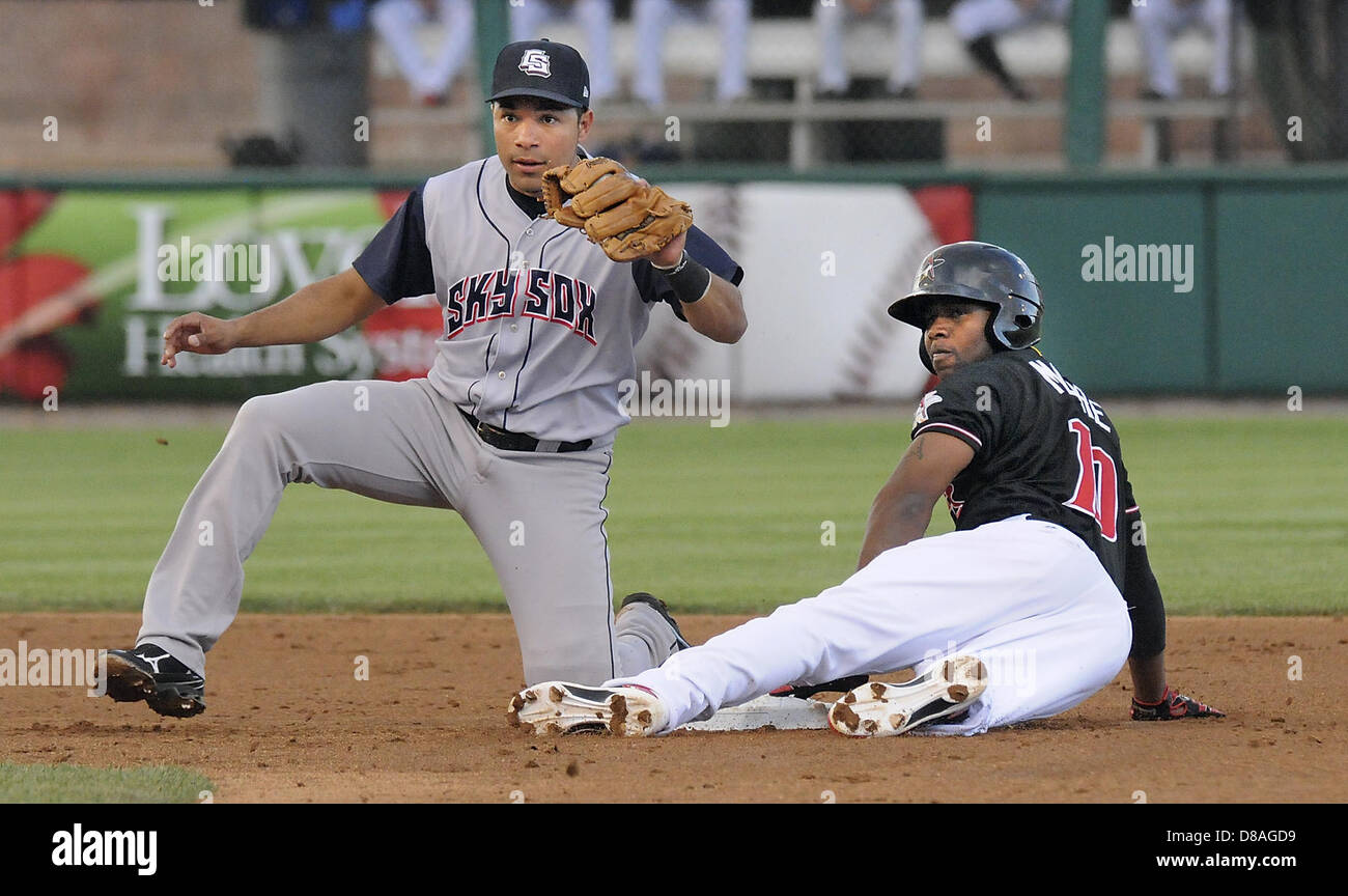 May 22, 2013 - Albuquerque, NM, U.S. - Sky Sox second baseman Hernan ...
