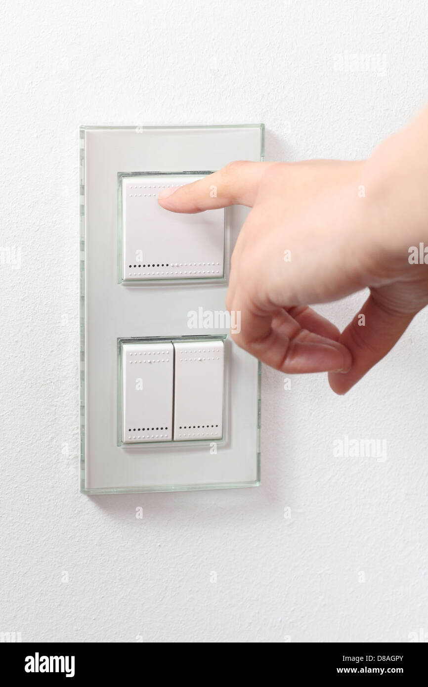 Woman turn off switch hi-res stock photography and images - Alamy
