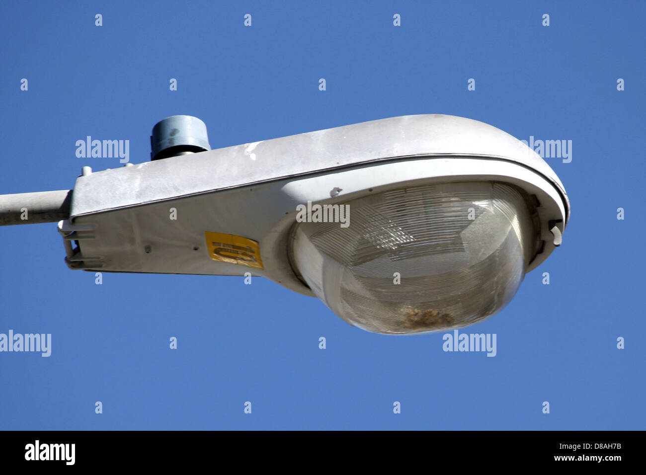 Close-up image of a street lamp, focusing on its intricate details such ...