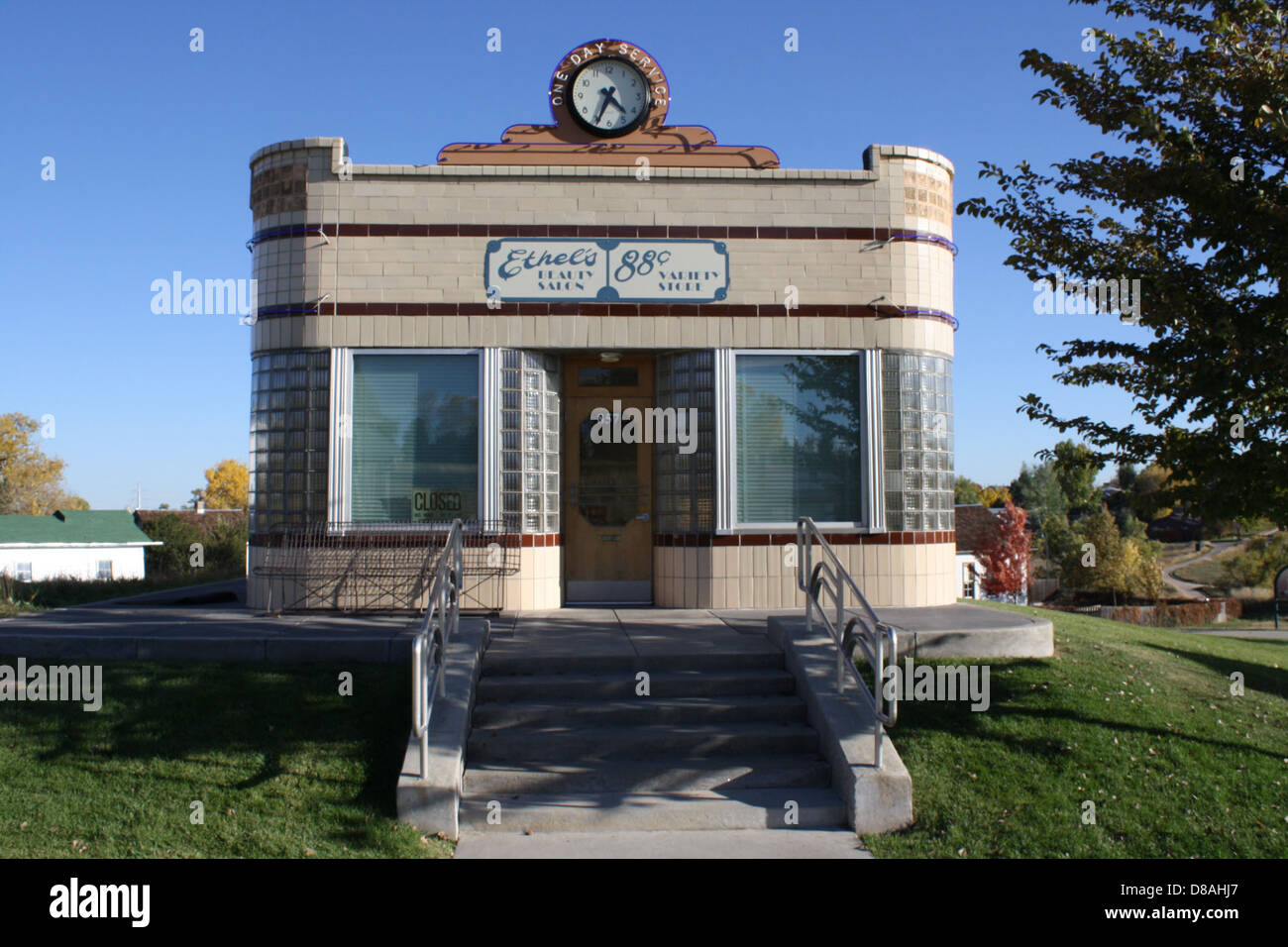 A vintage storefront with art deco architectural design, showcasing ...