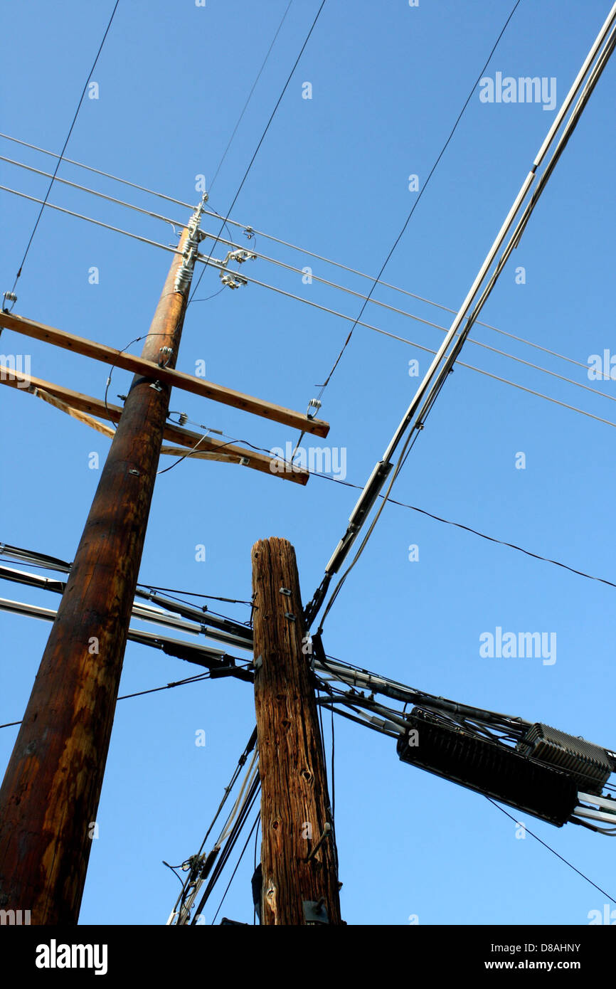 telephone poles and power lines Stock Photo - Alamy
