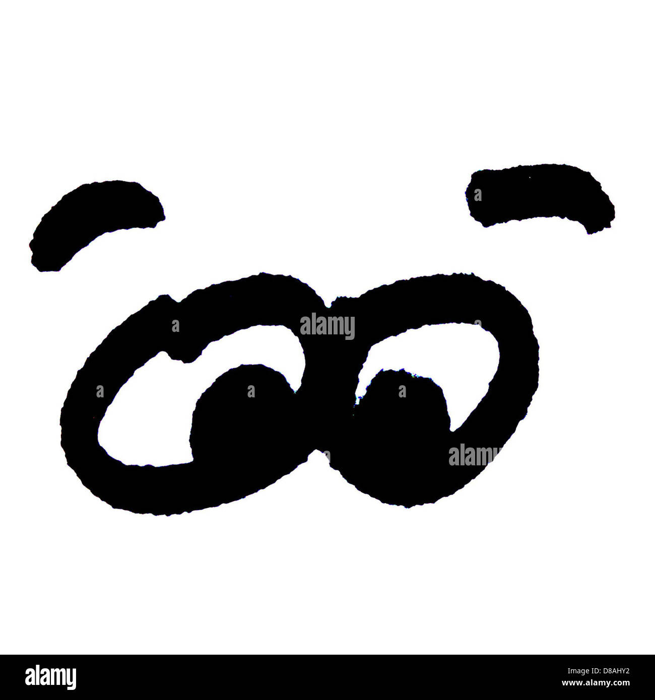 A cartoon depiction of worried eyes, often used to express anxiety or ...