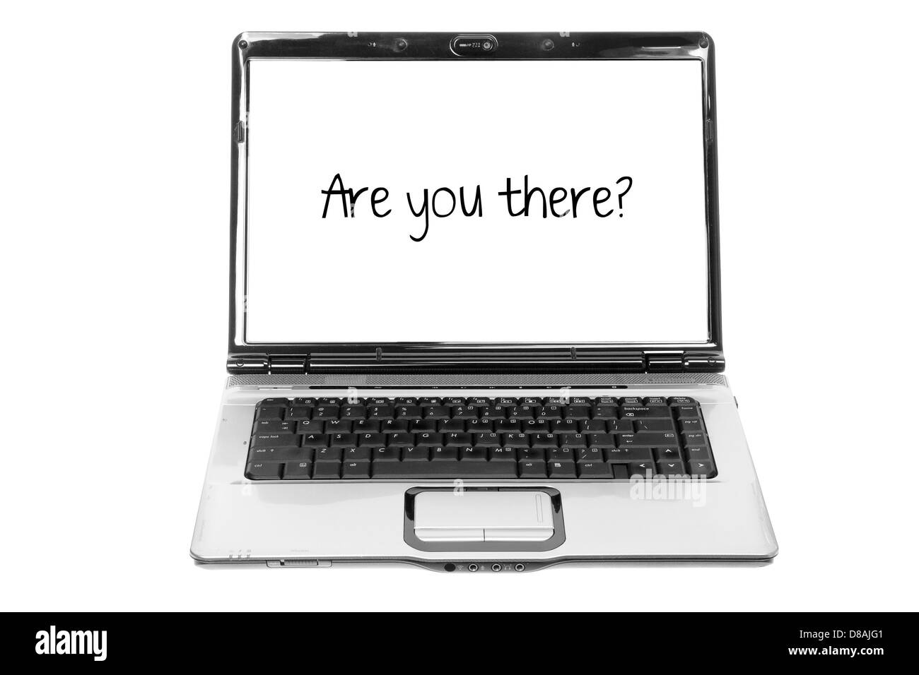 Laptop screen communication network Black and White Stock Photos ...