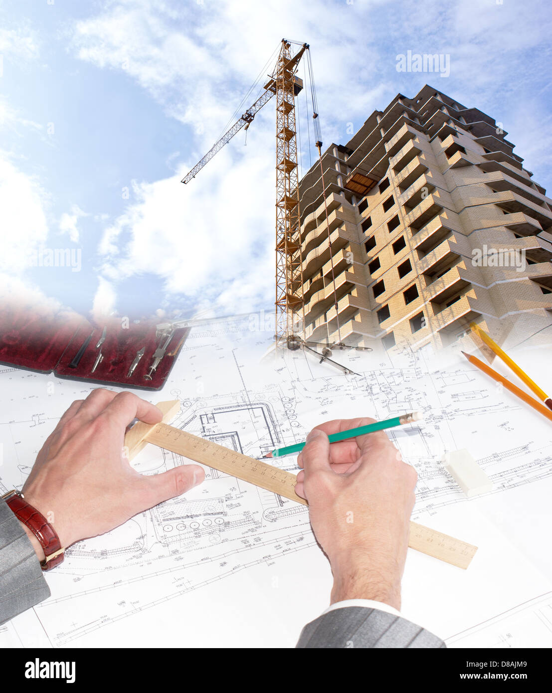 the of engineer-designer is carried out by construction plans Stock ...