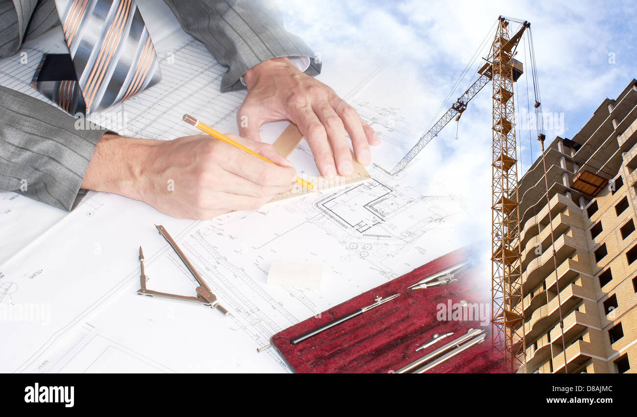 the of engineer-designer is carried out by construction plans Stock ...