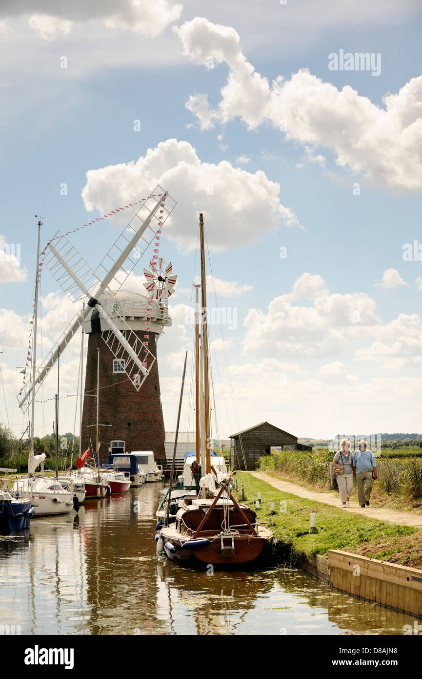 Horsey windpump drainage windmill near Great Yarmouth, Norfolk, England ...