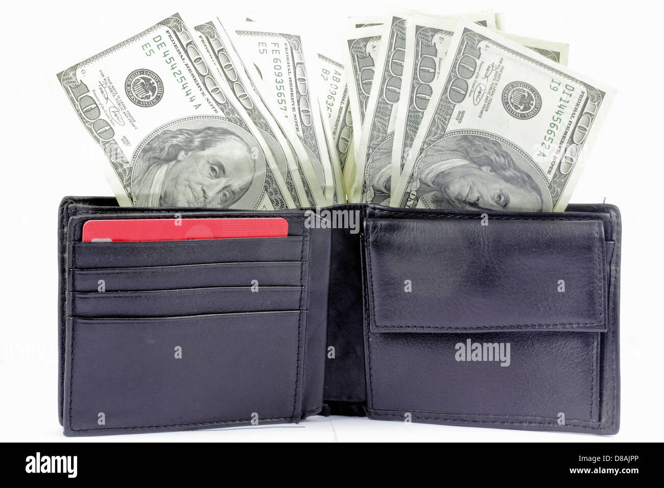 full wallet with american dollars Stock Photo - Alamy