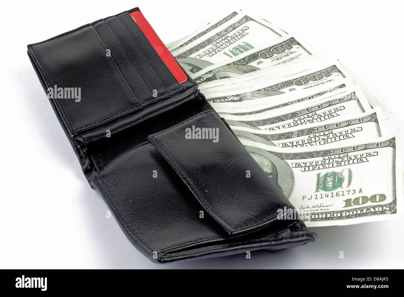 full wallet with american dollars Stock Photo - Alamy