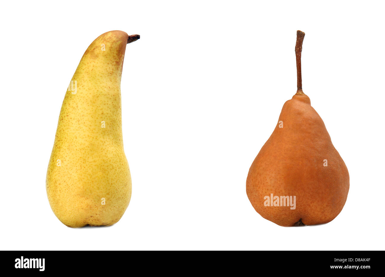 Beautiful ripe yellow and brown pear on white background Stock Photo ...