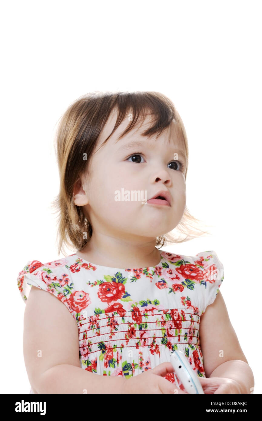 young infant girl looking thoughtful Stock Photo - Alamy