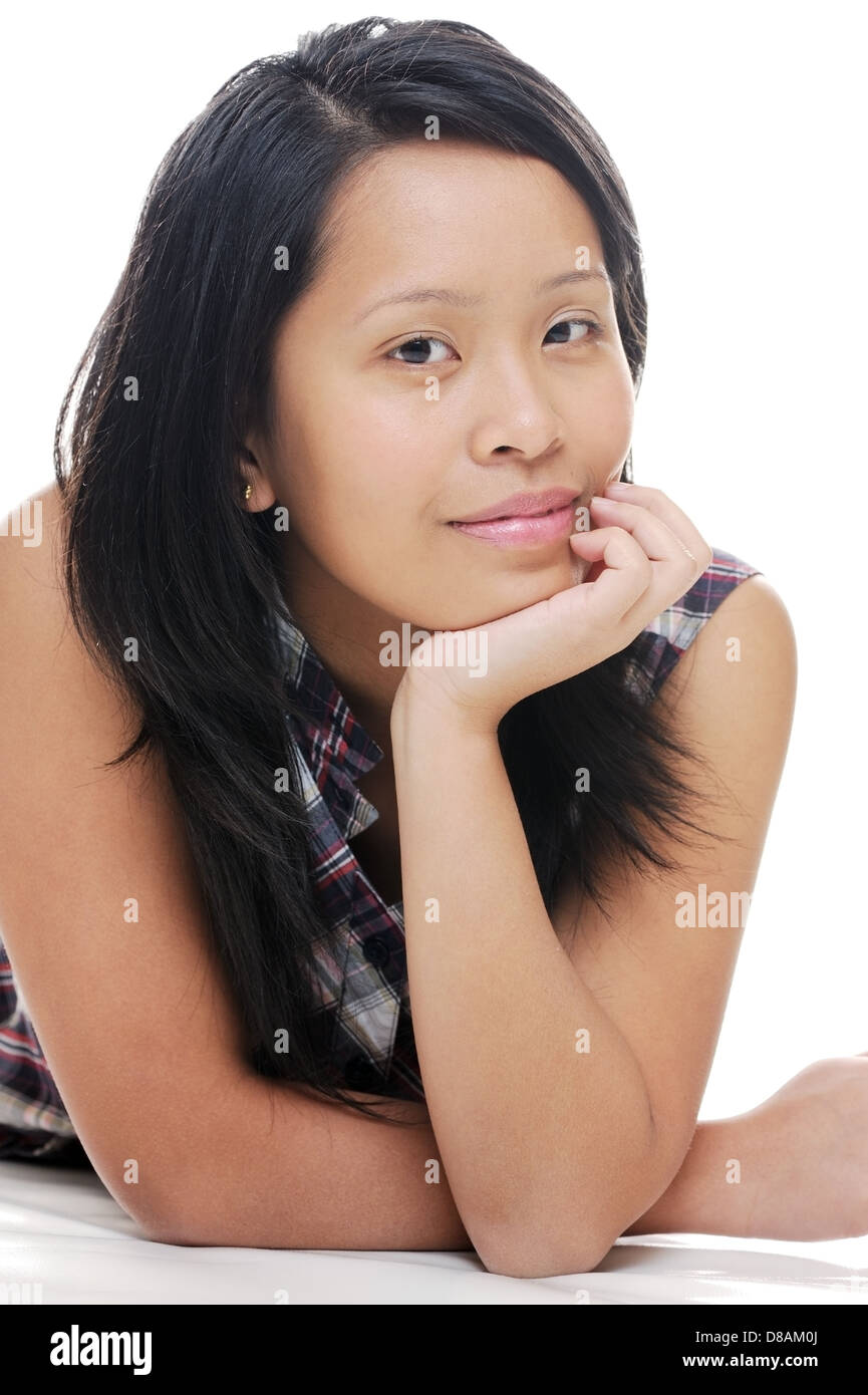 Asian girl looking friendly and natural pose Stock Photo - Alamy