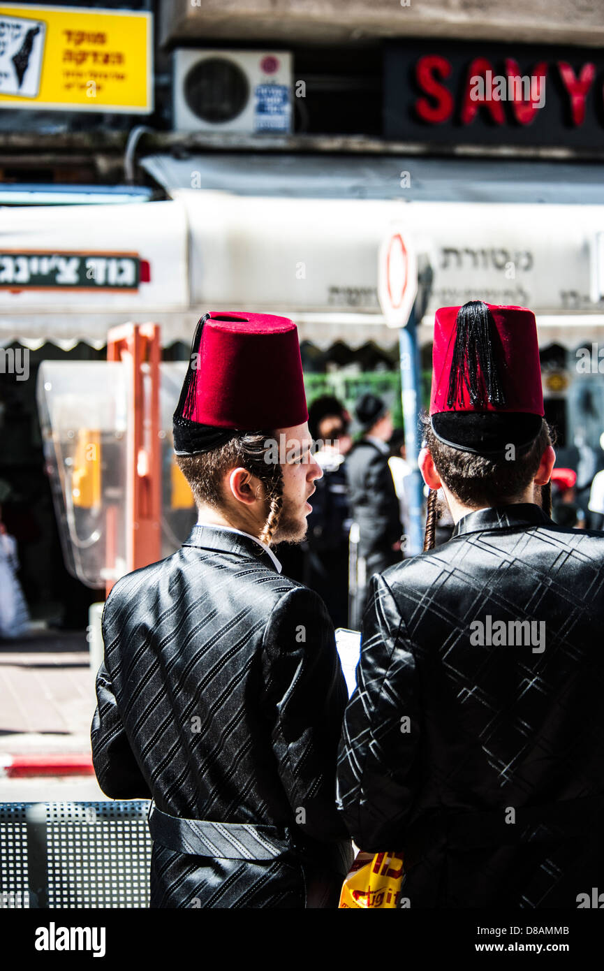 Young orthodox youths in Purim costume Photographed in Bnei Brak ...