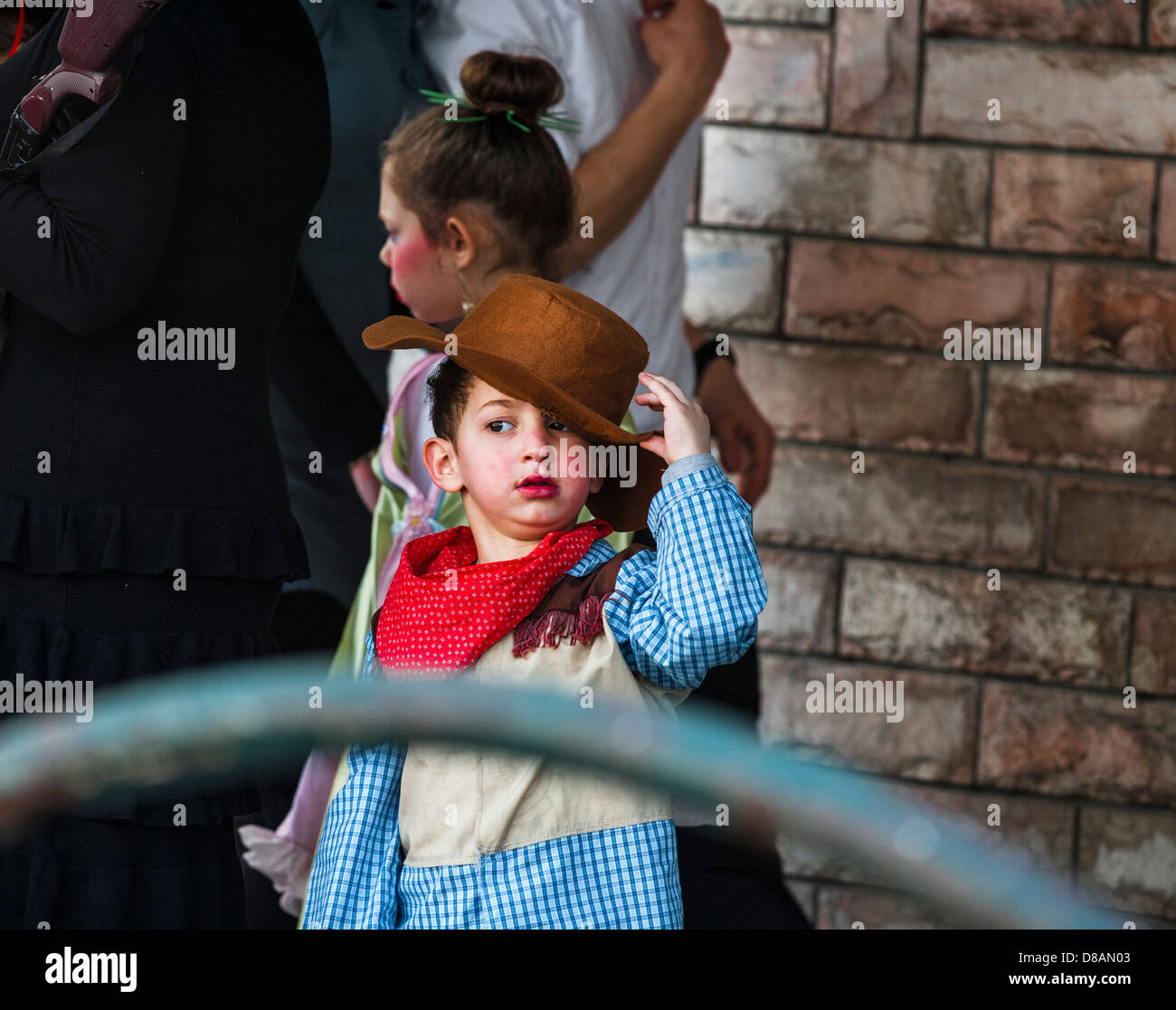 A young orthodox boy in Purim costume Photographed in Bnei Brak, Israel ...