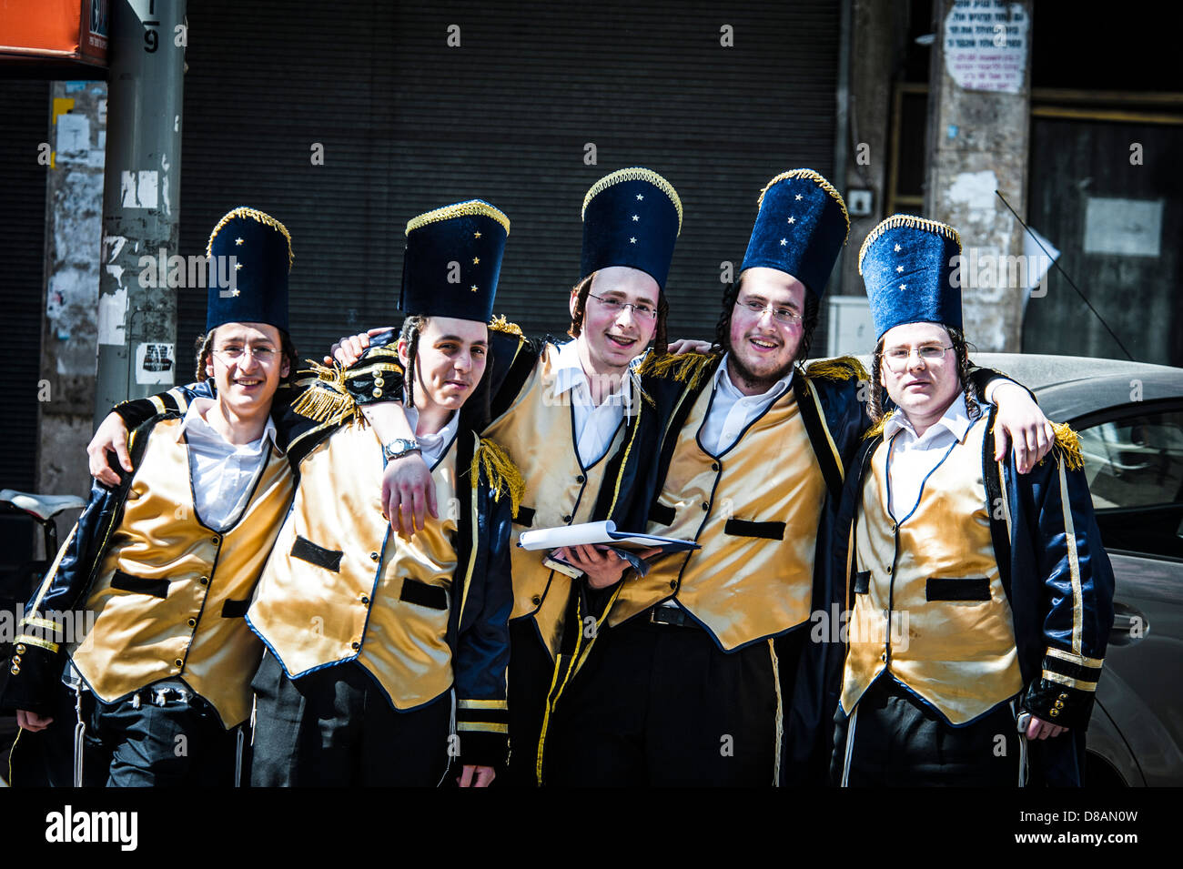 Young orthodox youths in Purim costume Photographed in Bnei Brak ...