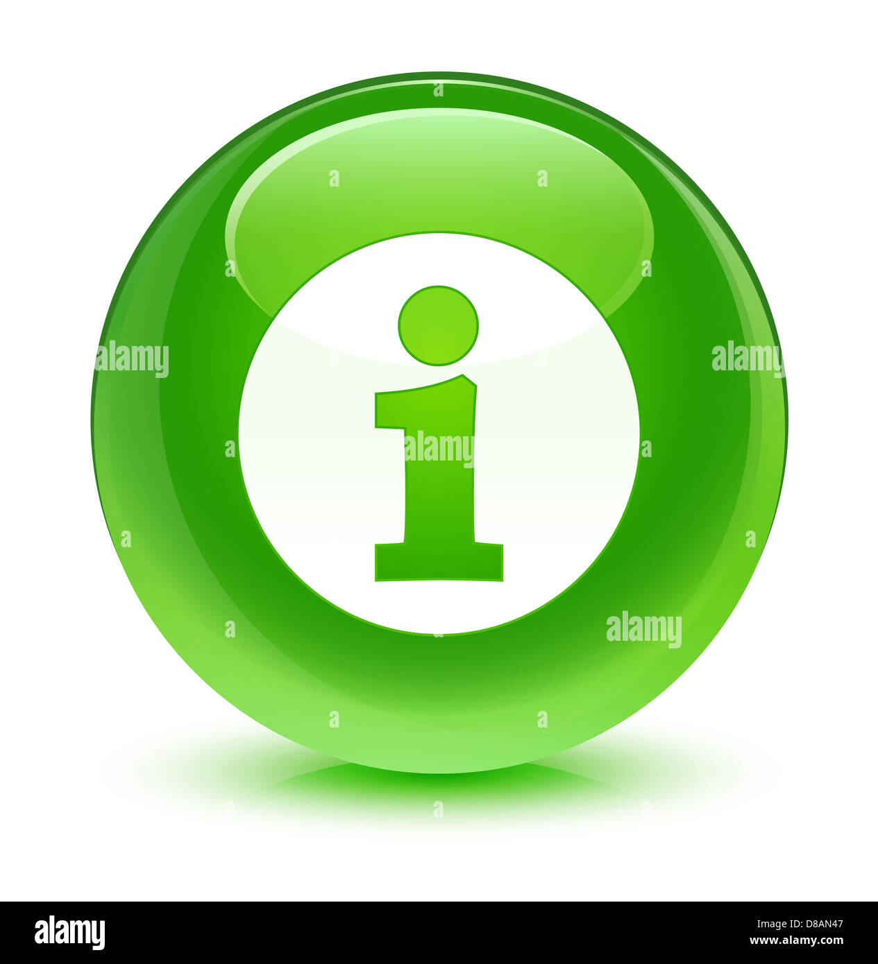 Info icon glassy green button Stock Photo - Alamy