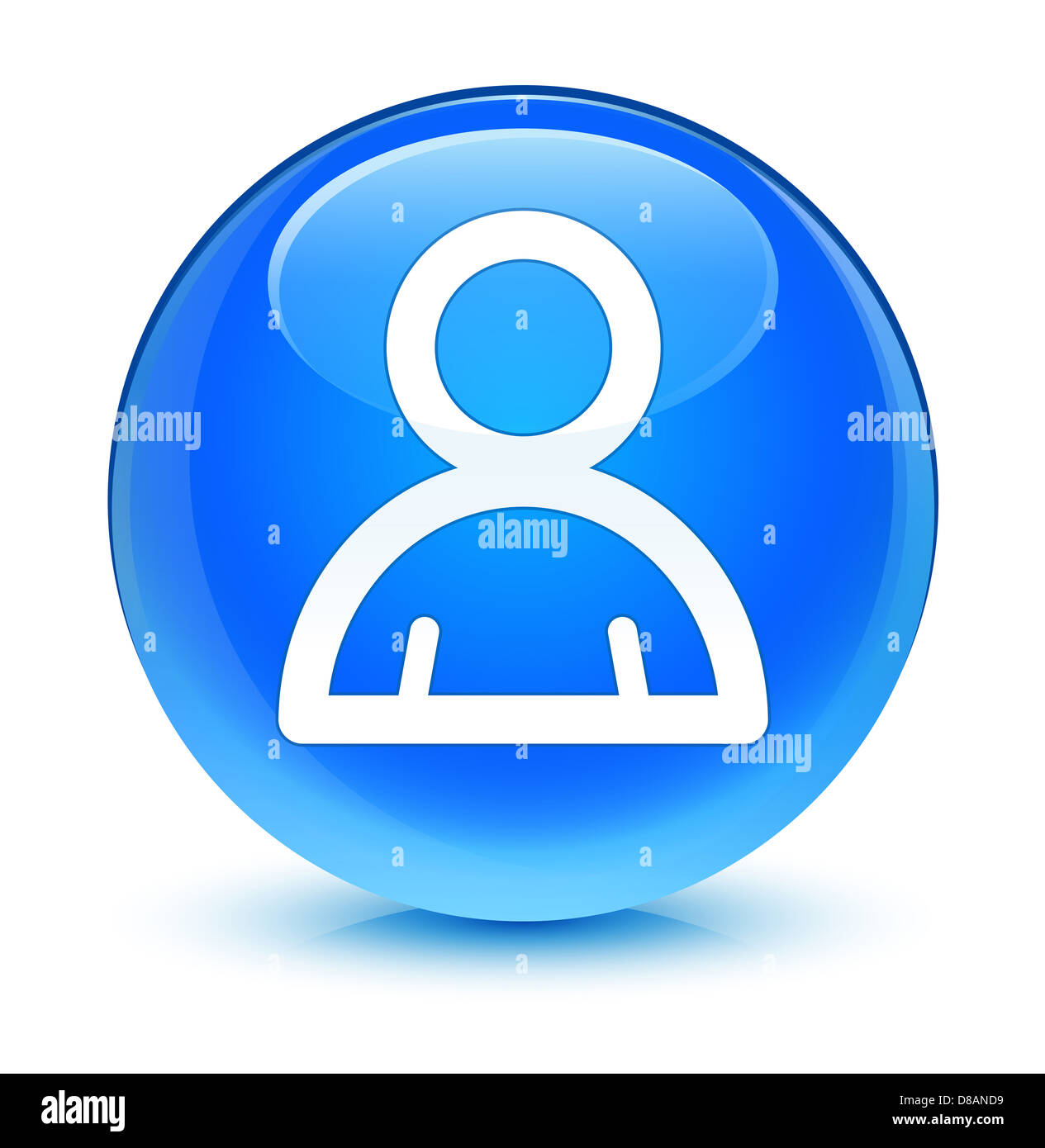 Member icon glassy blue button Stock Photo - Alamy