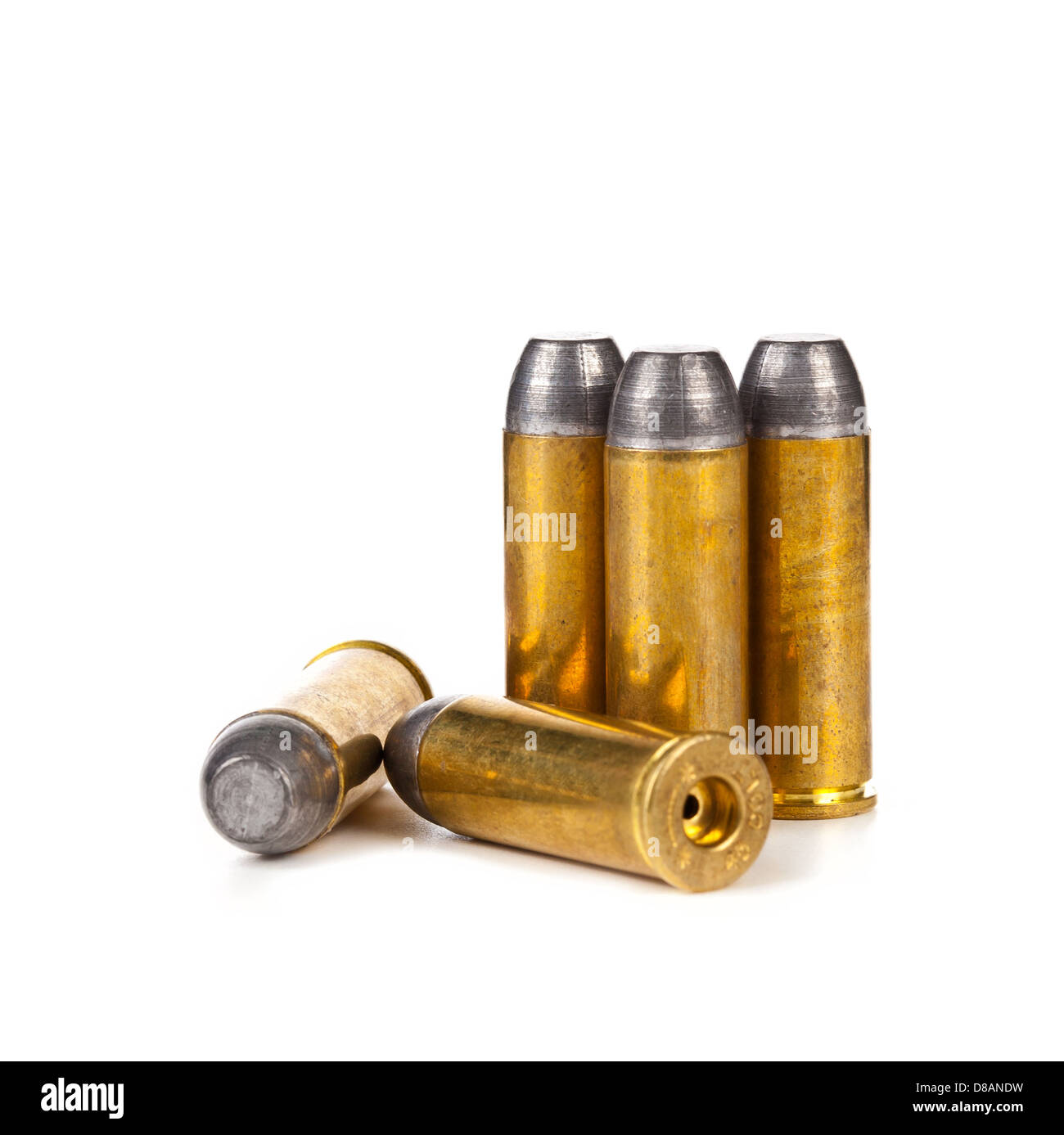 Heap of bullets on white background Stock Photo - Alamy