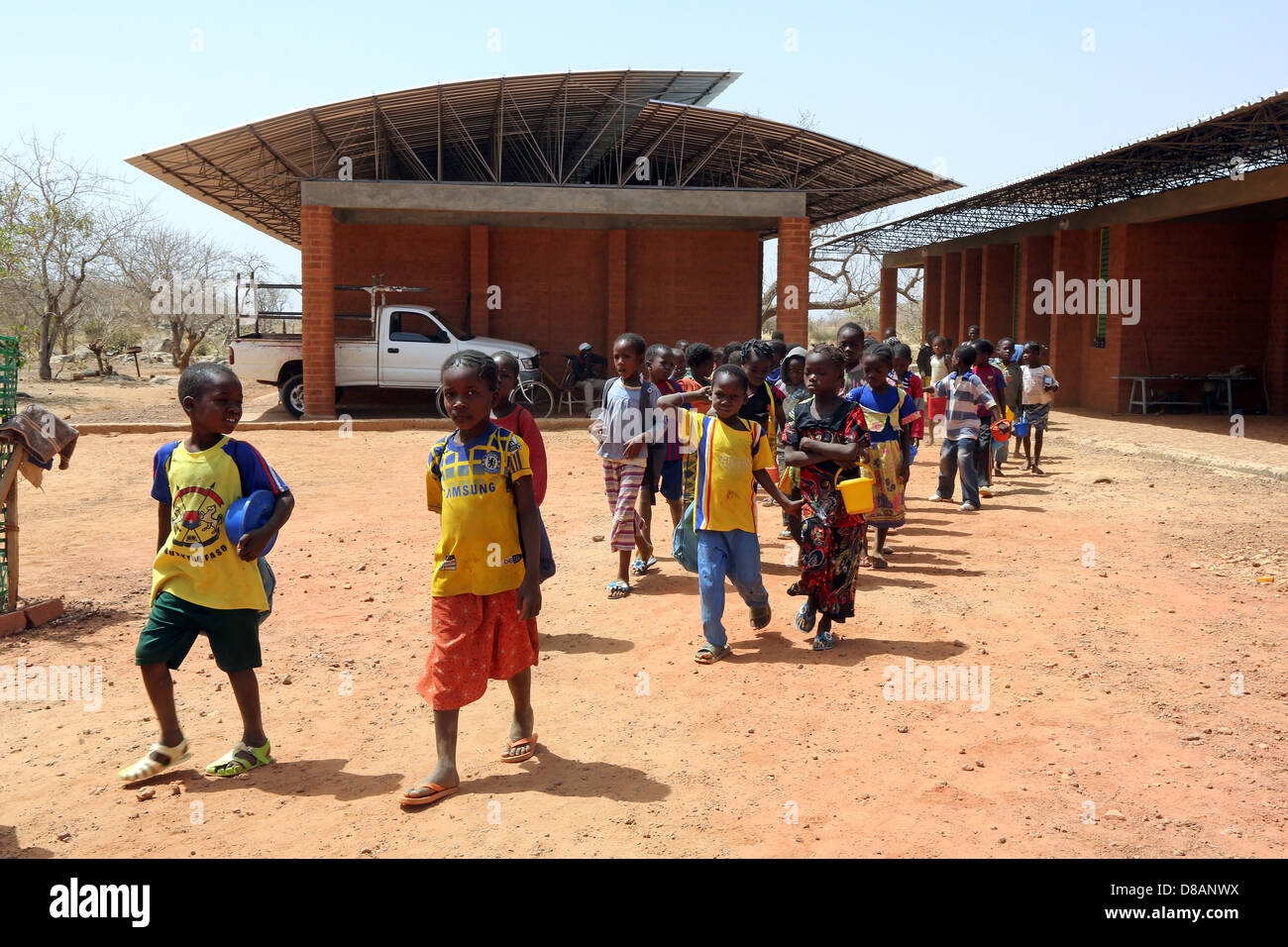 Pupils in the school in the Opera Village of the film director and ...