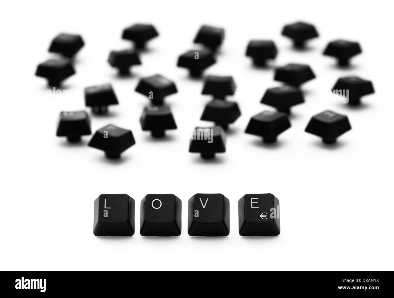 LOVE word of keyboard keys on a white background Stock Photo - Alamy