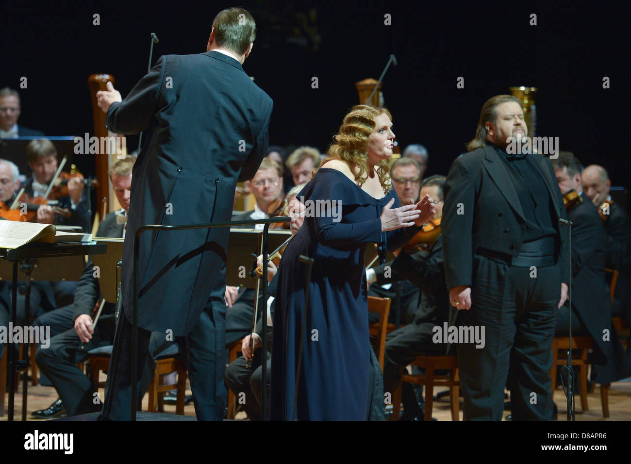 German conductor Christian Thielemann (L) conducts a special concert to ...