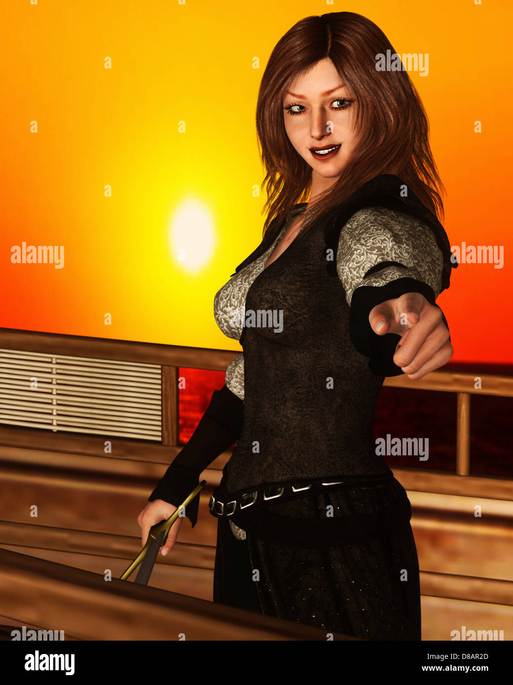 3d cg rendering female warrior hi-res stock photography and images - Alamy