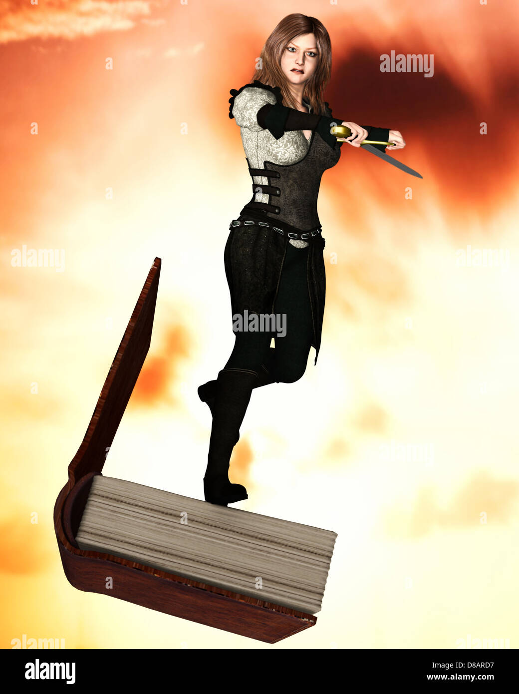 Beautiful female fighter sword hi-res stock photography and images - Alamy