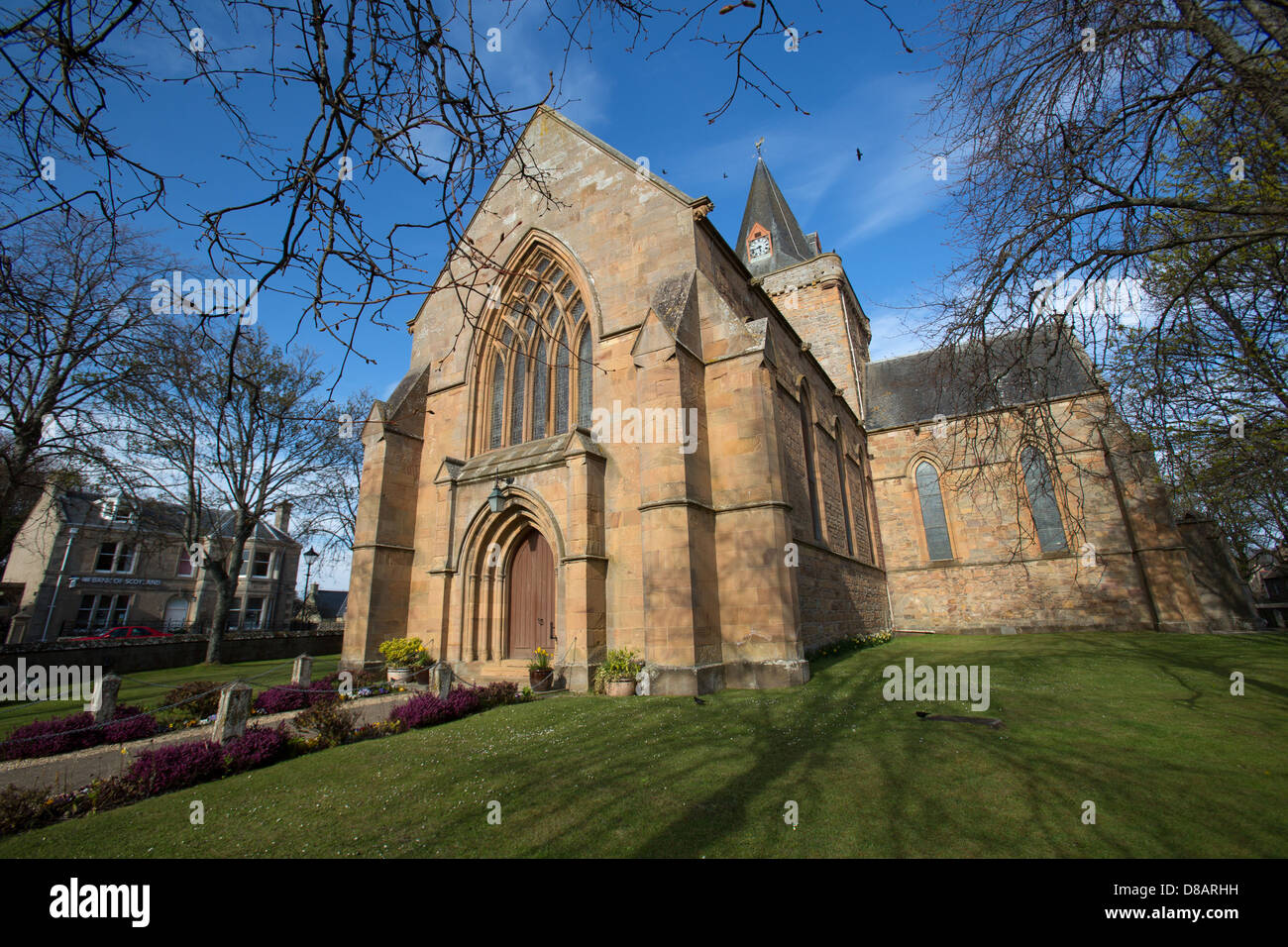 Town of Dornoch, Scotland. The west elevation and entrance to Dornoch ...