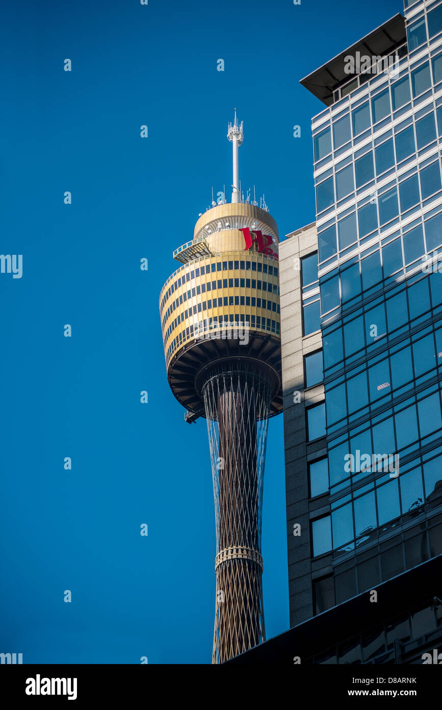 The Sydney Tower above Centrepoint mall in downtown Sydney Stock Photo ...
