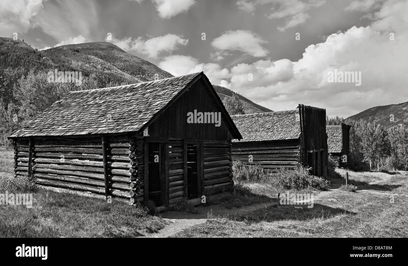 Ghost town of Ashcroft, CO, USA, black and white Stock Photo - Alamy