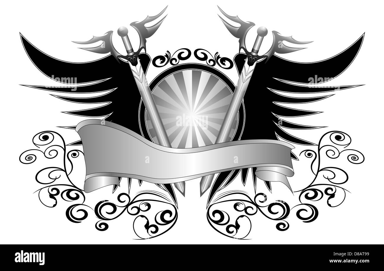 sword, knights, arms, royal, sign, old, chivalrous, blank, steel, iron ...