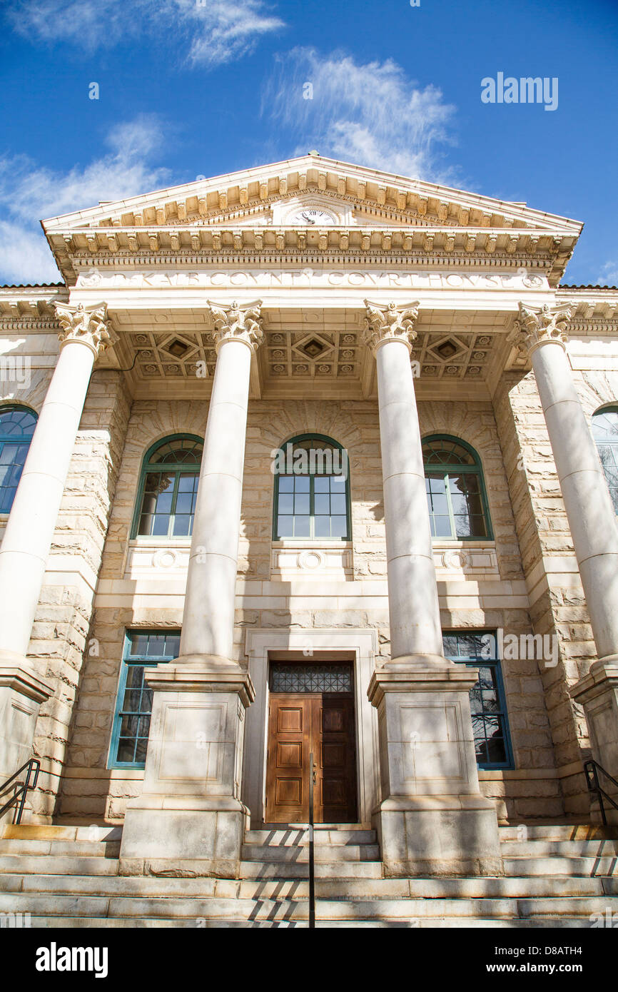 Clloseup of old stone courthouse with massive columns Stock Photo - Alamy