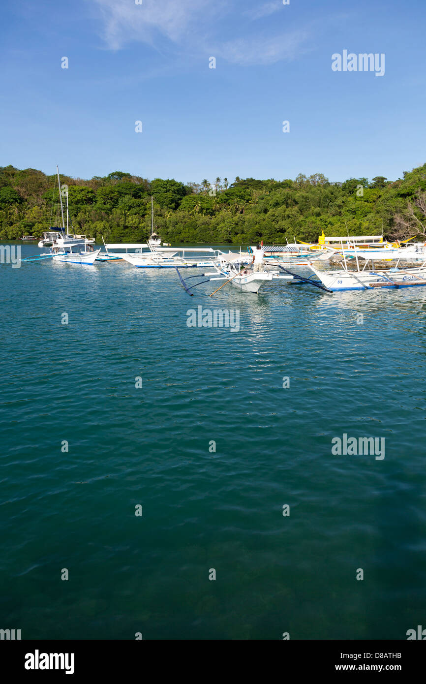 View over the Port of Puerto Galera on Mindoro Island, Philippines ...