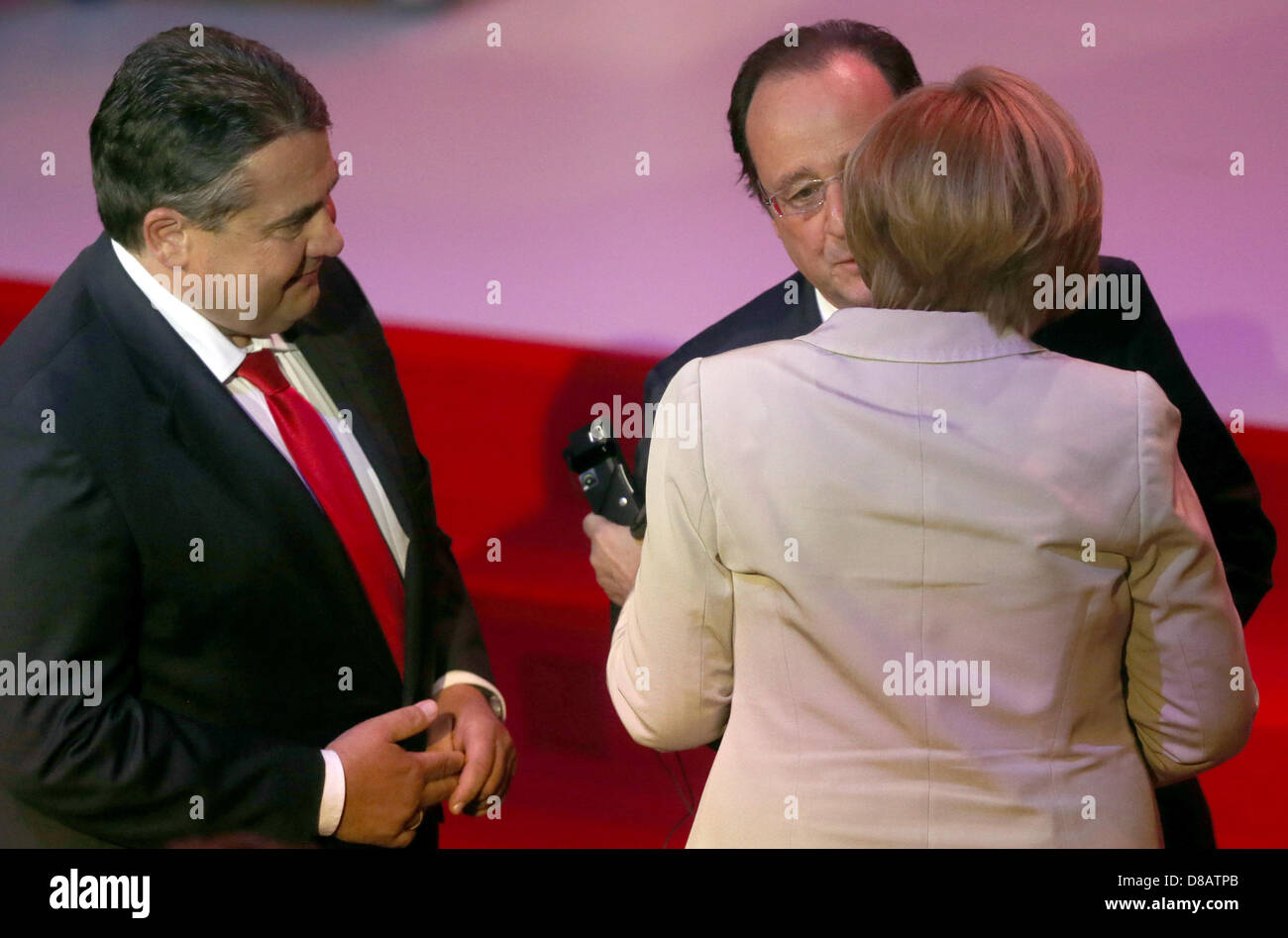 Leipzig, Germany. 23rd May 2013. German Chancellor Angela Merkel and ...