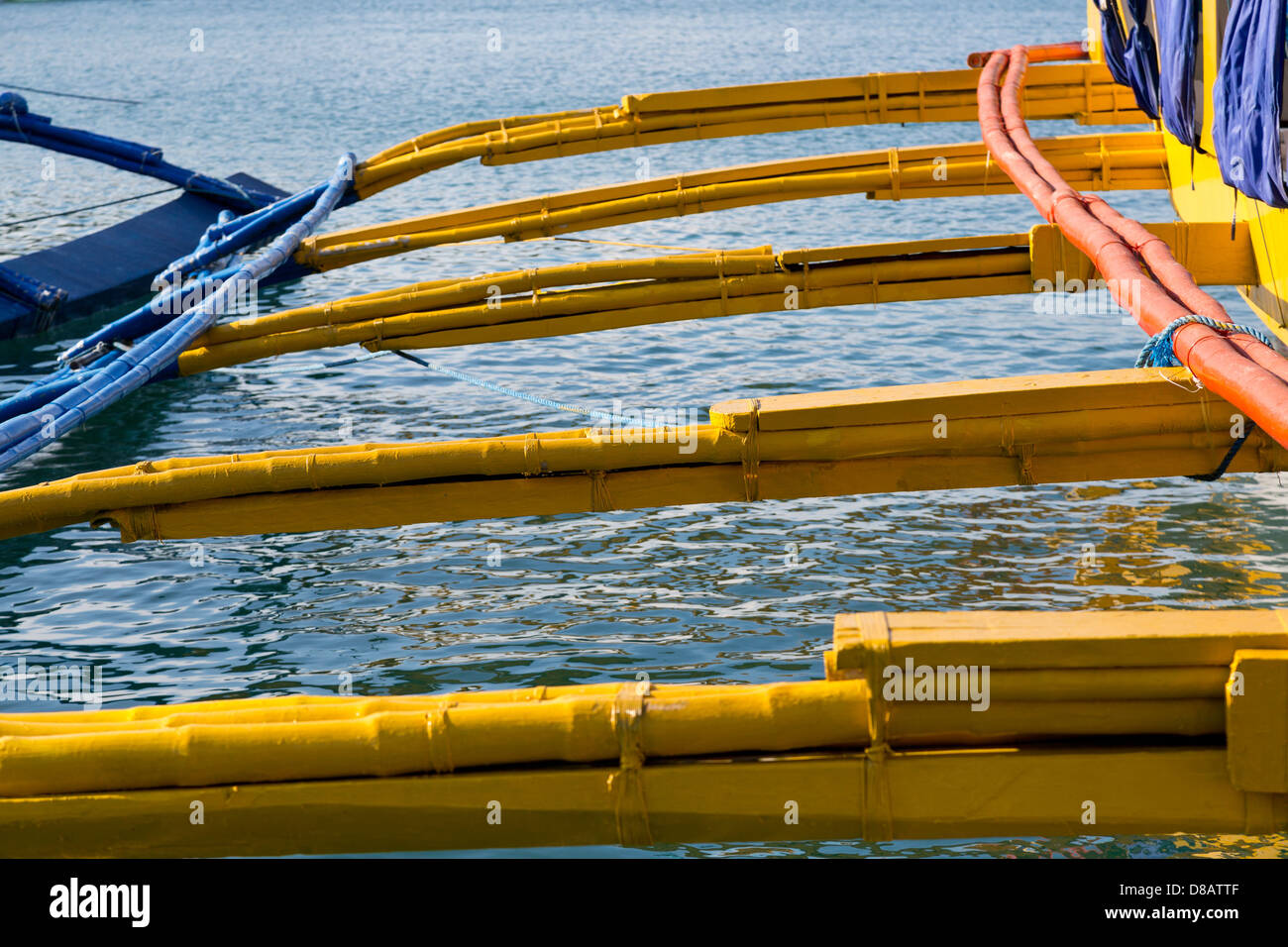 Outriggers of a typical Ferry Boat in Puerto Galera on Mindoro Island ...