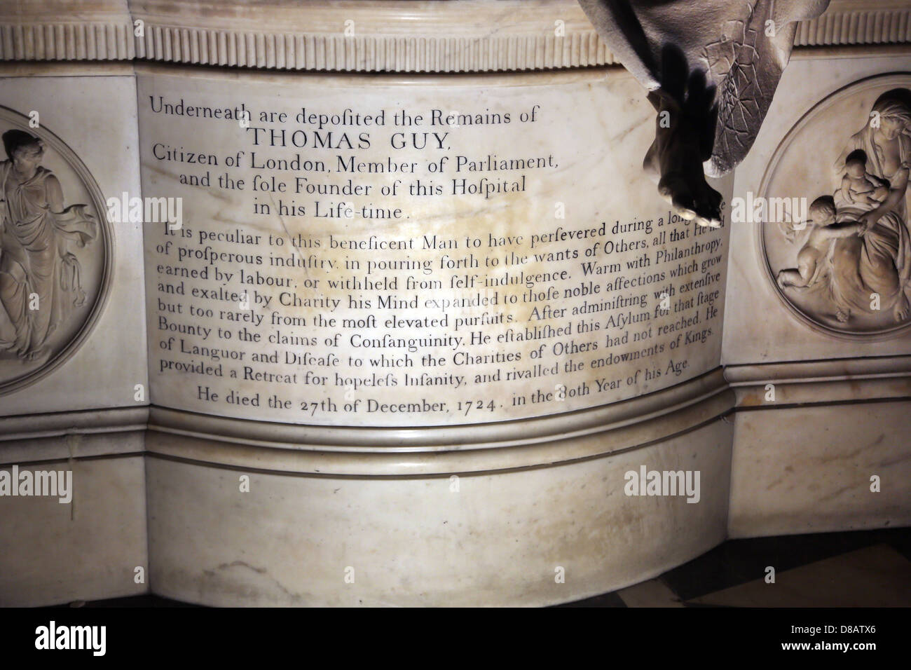 Southwark London England Guy's Chapel 18th Century Thomas Guy's Tomb ...