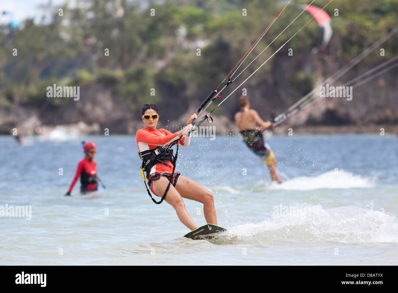 Kiteboarding on Balabag Beach in Boracay, Philippines Stock Photo - Alamy