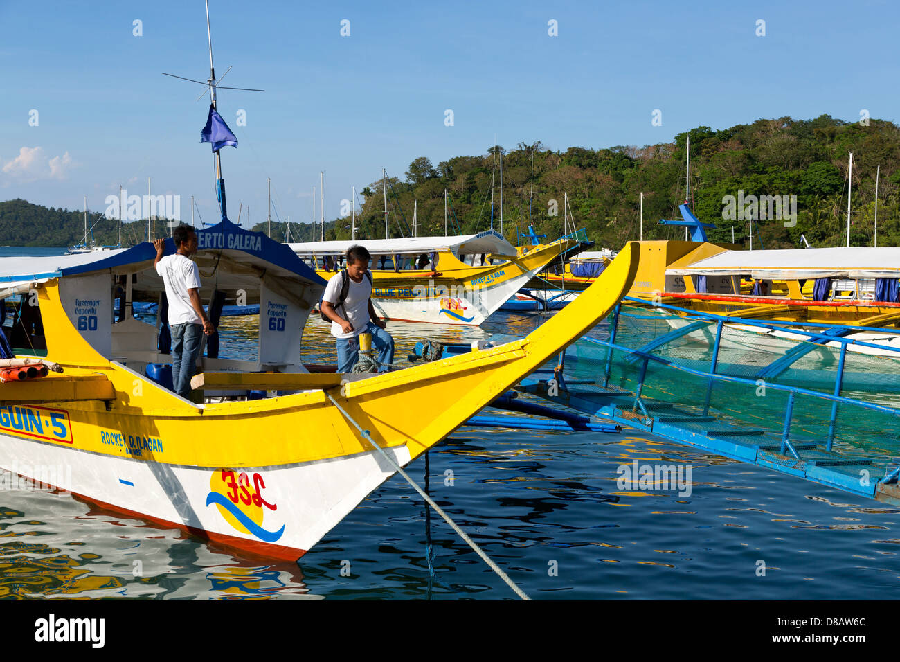 Typical Ferry Boats in the Port of Puerto Galera on Mindoro Island ...
