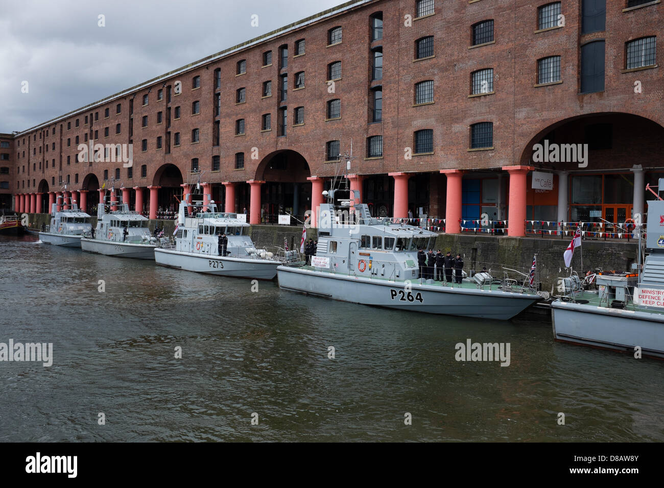Liverpool, UK. 23rd May 2013. Royal Navy P2000 vessels arrive in the ...