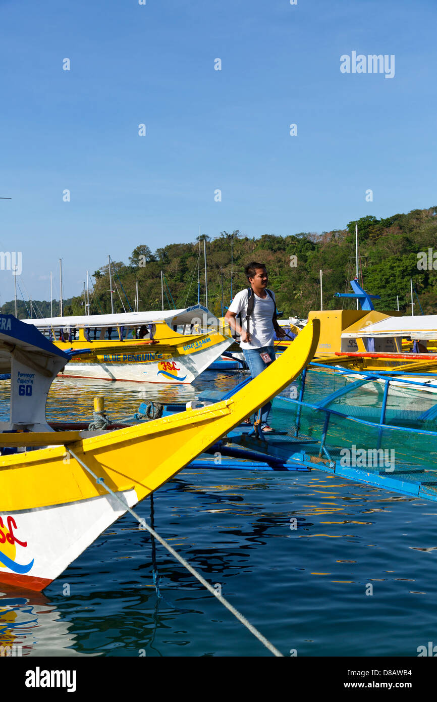 Typical Ferry Boats in the Port of Puerto Galera on Mindoro Island ...