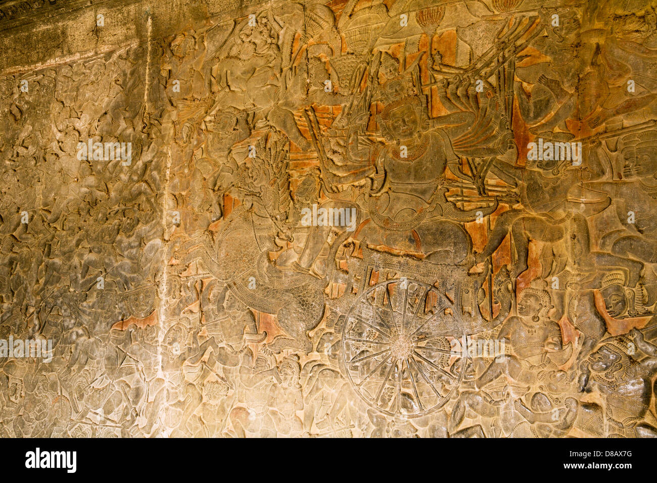 Bas relief of the Hindu King Ravana in his chariot at the World ...