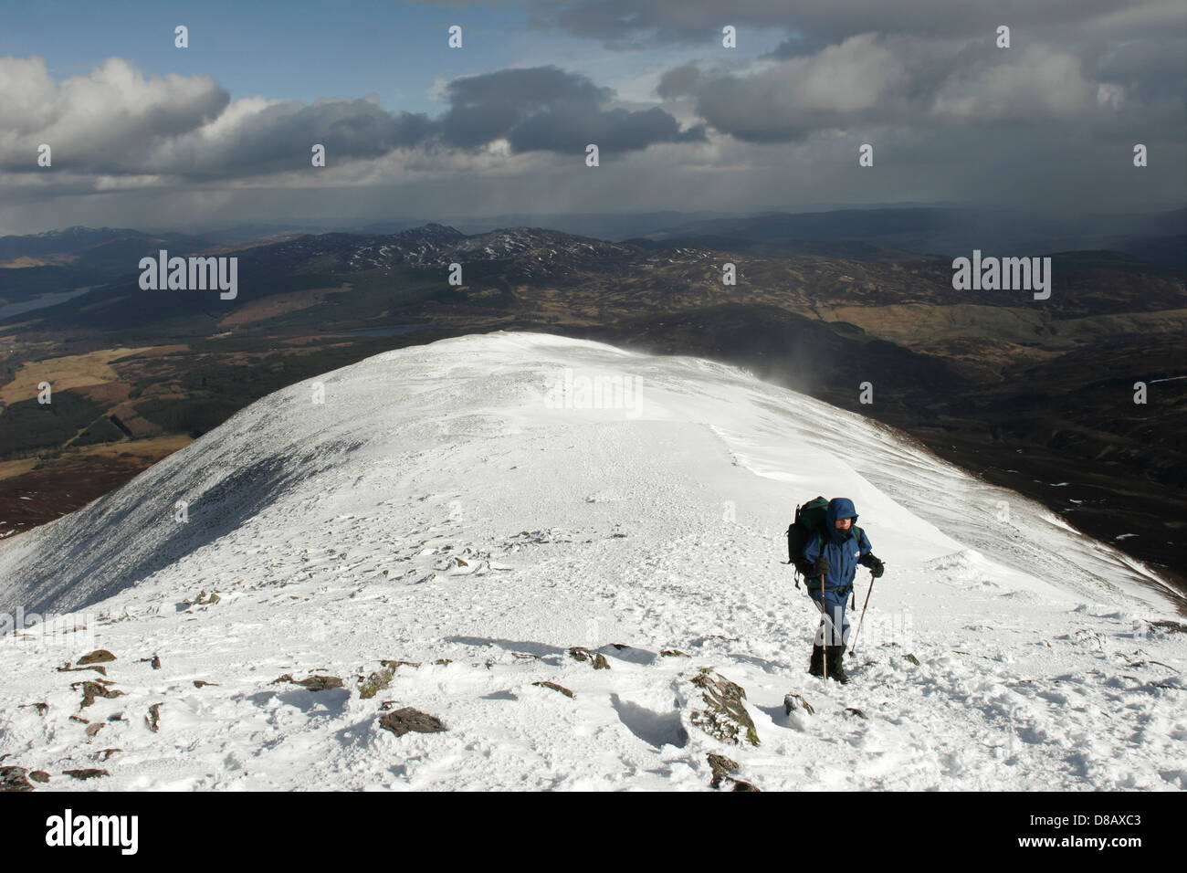 walker in Winter on Schiehallion Stock Photo - Alamy