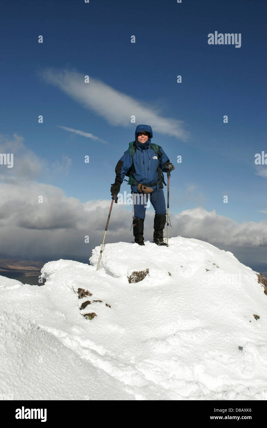 walker in Winter on Schiehallion Stock Photo - Alamy