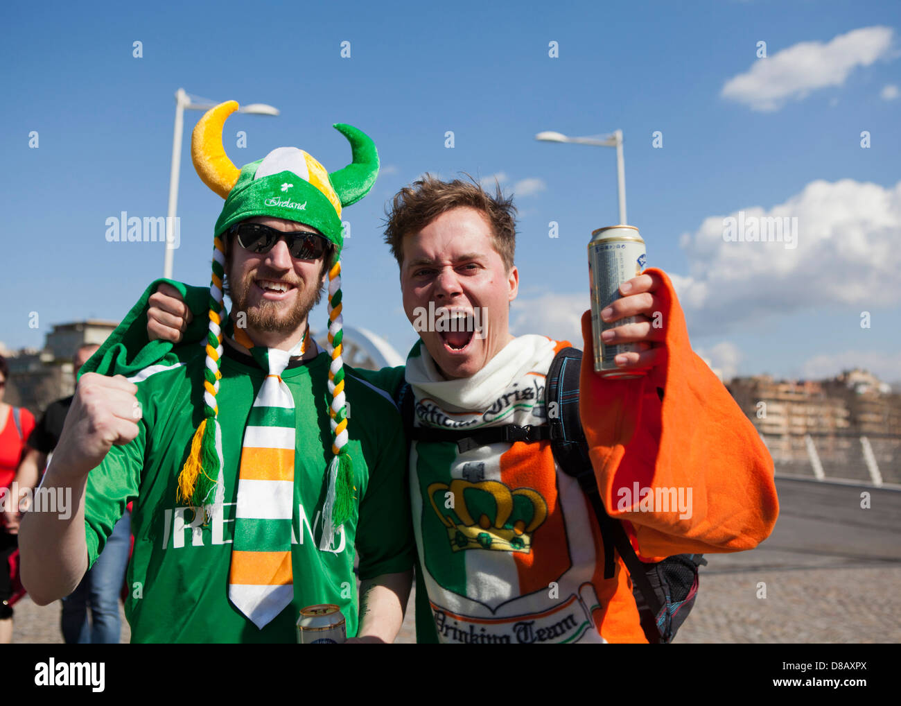 Two Irish rugby fans in Rome Stock Photo - Alamy