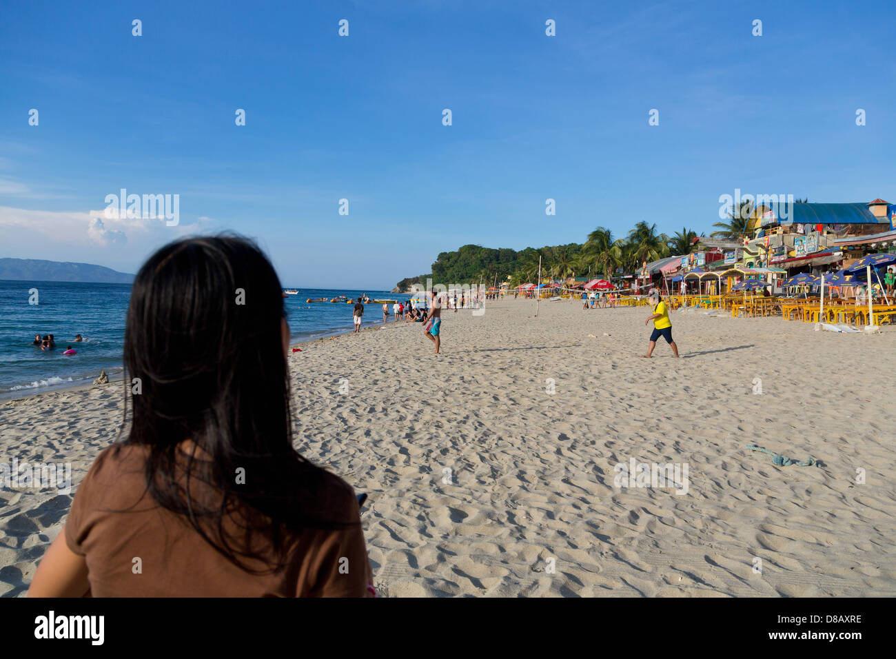 The White Beach near Puerto Galera on Mindoro Island, Philippines Stock ...