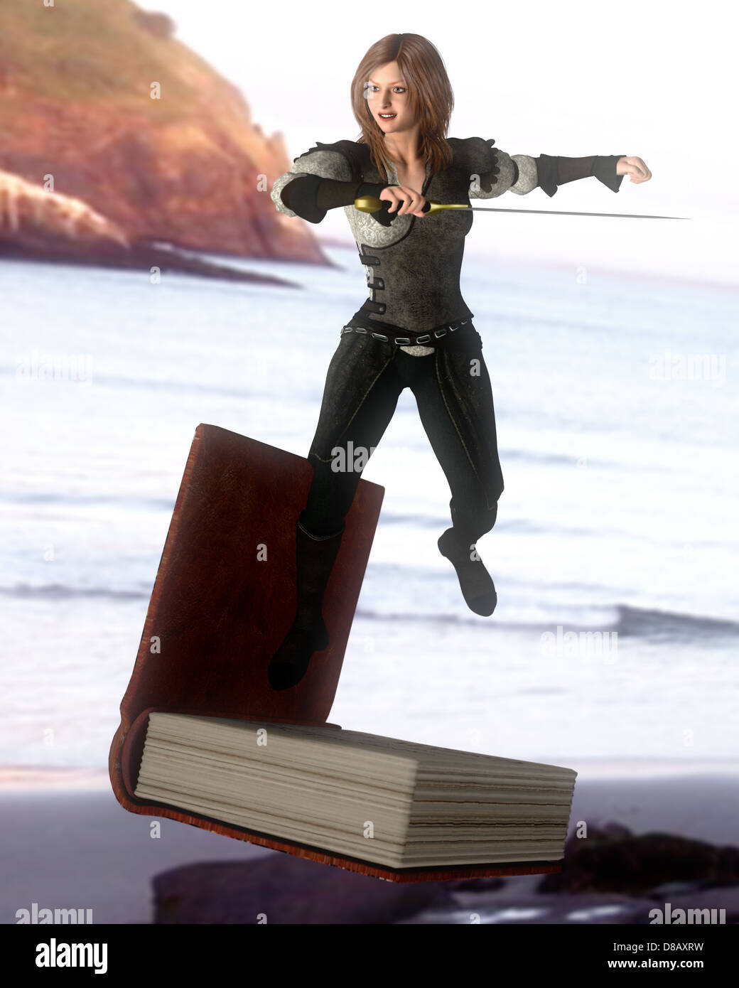 Beautiful female fighter sword hi-res stock photography and images - Alamy