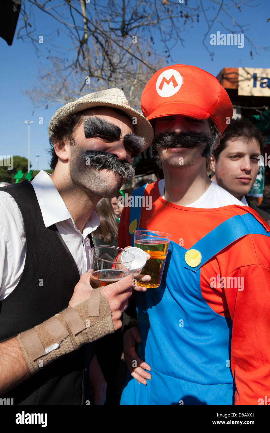 Irish rugby supporters dressed in fancy costumes depicting the Super ...