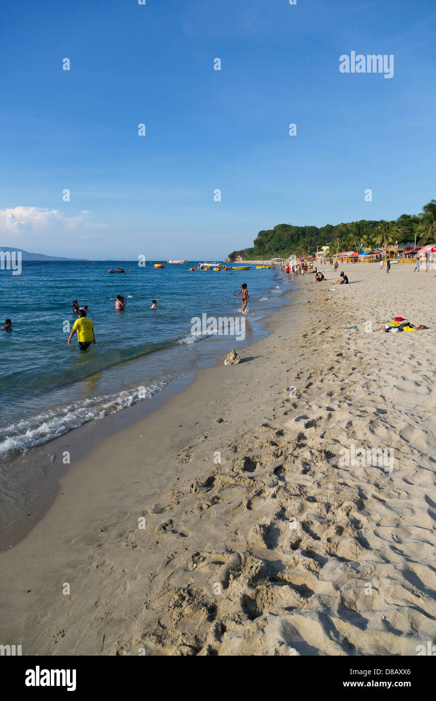 The White Beach near Puerto Galera on Mindoro Island, Philippines Stock ...