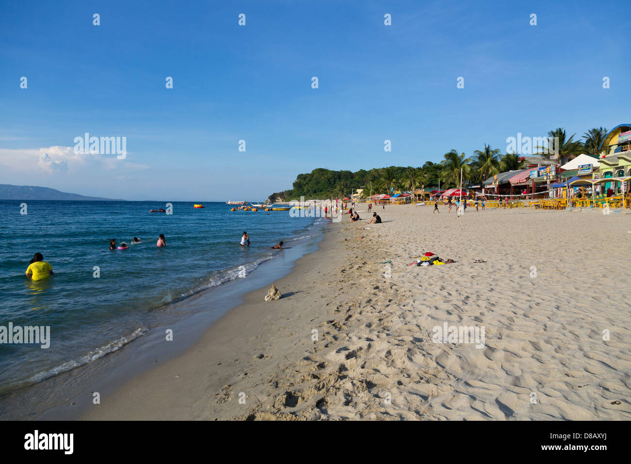 The White Beach near Puerto Galera on Mindoro Island, Philippines Stock ...