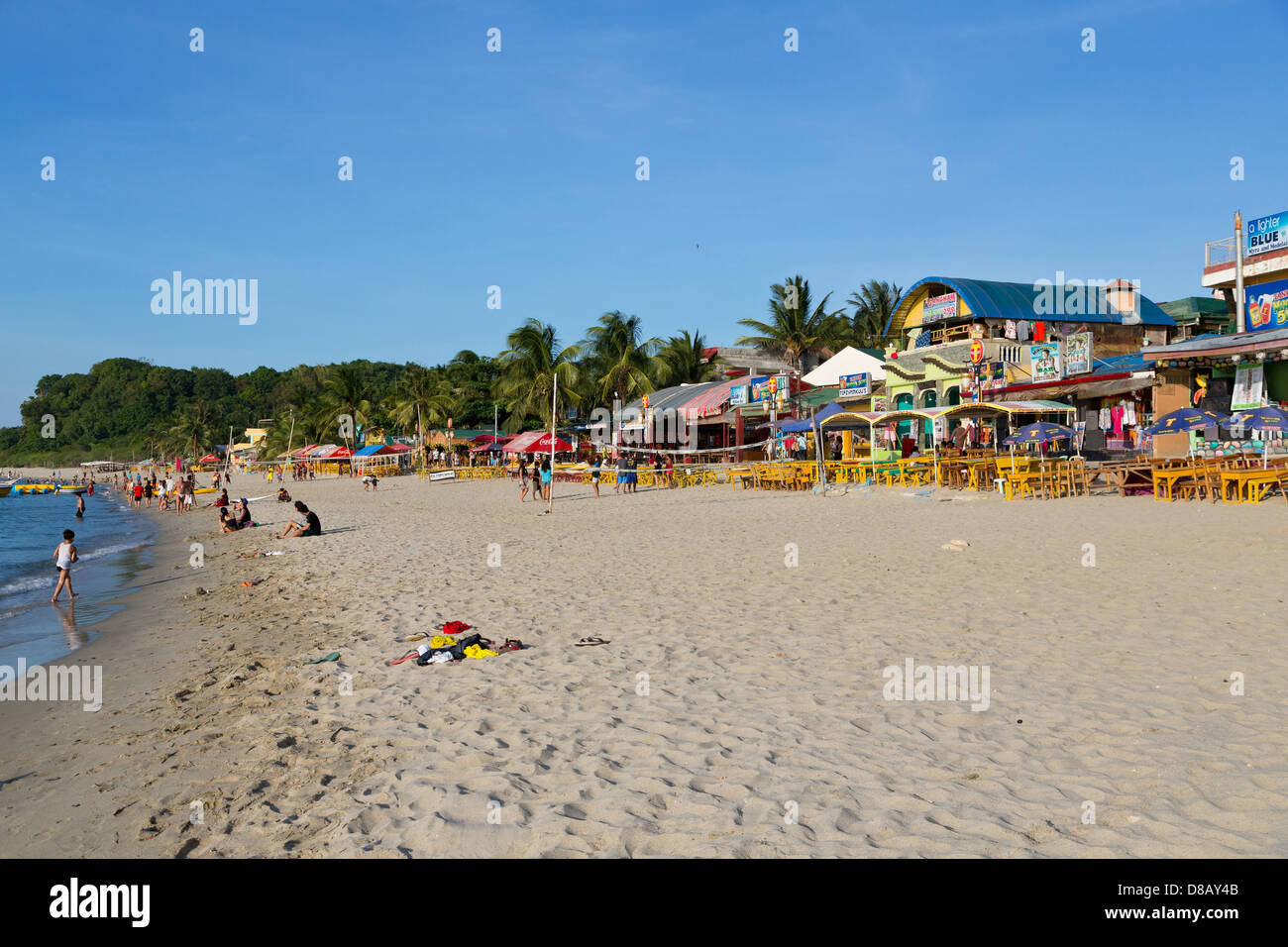 The White Beach near Puerto Galera on Mindoro Island, Philippines Stock ...