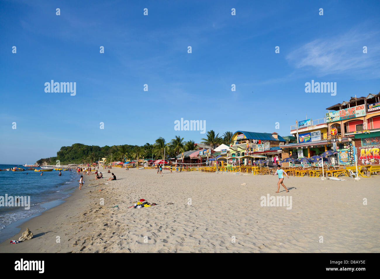 The White Beach near Puerto Galera on Mindoro Island, Philippines Stock ...